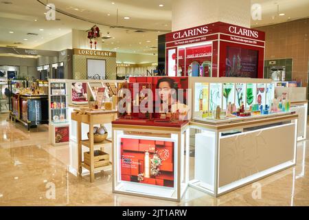 SINGAPORE - CIRCA JANUARY, 2020: Clarins personal care products on ...