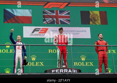 Podium, STANEK Roman (cze), Trident Racing, Dallara F3, BEARMAN Oliver ...