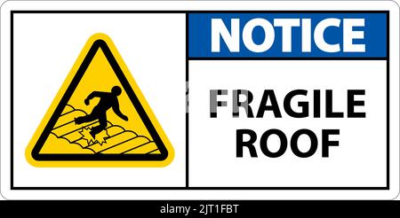 Notice Fragile Roof Sign On White Background Stock Vector Image & Art ...