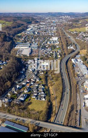 Aerial view, Bundesstraße B54 Hüttentalstraße Und Bahnlinie ...