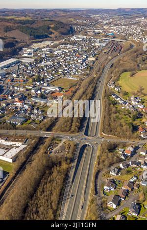 Aerial view, Bundesstraße B54 Hüttentalstraße Und Bahnlinie ...