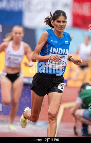 Parul Chaudhary of India competing in the women’s 3000m steeplechase ...