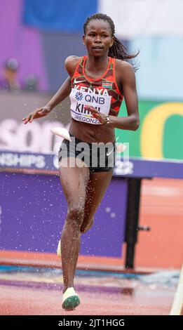 Purity Kirui of Kenya competing in the women’s 3000m steeplechase heats ...