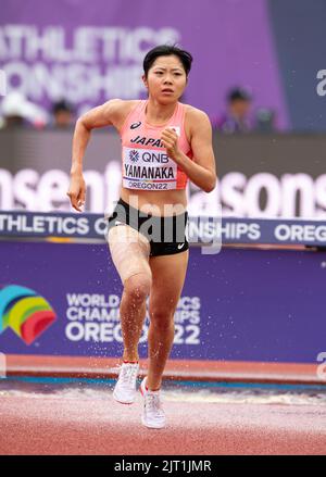 Yuno Yamanaka of Japan competing in the women’s 3000m steeplechase ...