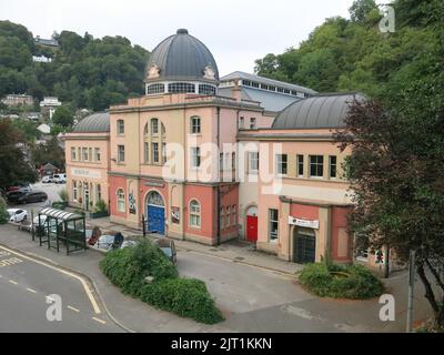 The Lead Mining Museum, Matlock Bath town, river Derwent, Peak District ...