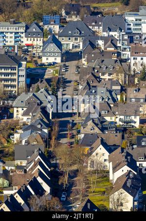 Aerial view, Josefstraße and helipad from St. Martinus-Hospital, Olpe ...