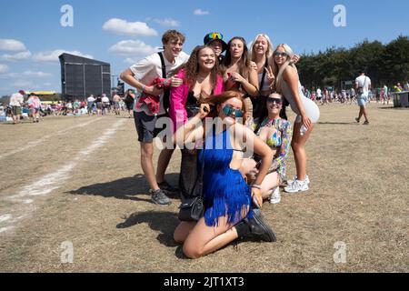 Leeds, UK. 27 Aug 2022Crowd scene during Day 2 at Leeds Festival 2022 ...