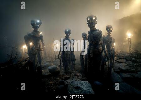 Alien Grey Humanoid Extraterrestrial Being extremely detailed and ...