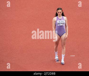 Emily Borthwick competing in the women’s high jump at the Muller Indoor ...