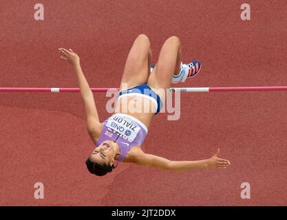 Laura Zialor of GB&NI competing in the women’s high jump heats at the ...