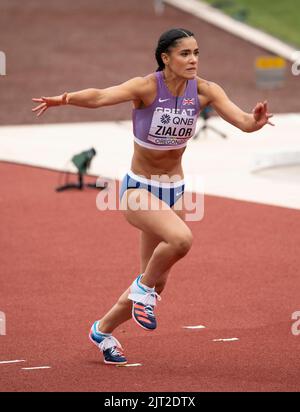 Laura Zialor of GB&NI competing in the women’s high jump heats at the ...