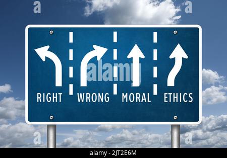 The dilemma between right and wrong. Decision making process. Sticky ...