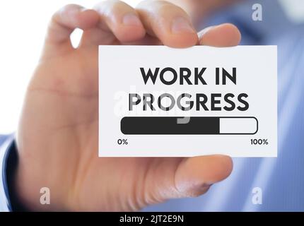 Work in progress loading bar, business strategy and plan, installation ...