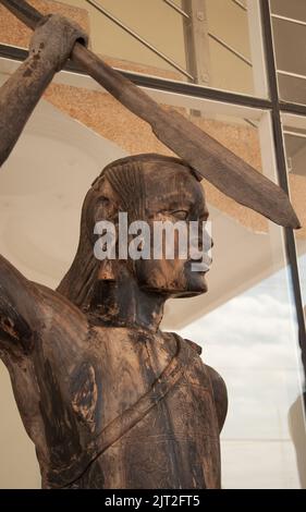 Makonde Statue of Male Warrior (detail) and female, Dar-es-Salaam ...