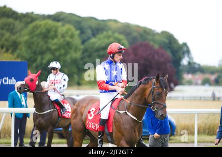 Jockey Adam Kirby on Redemption Time at York Races Stock Photo - Alamy