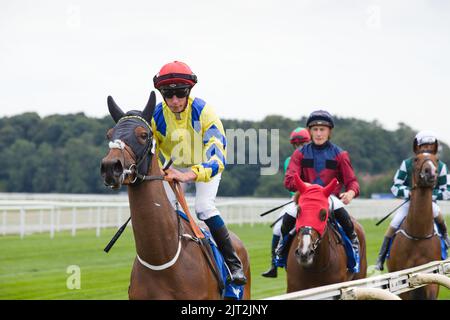Jockey Sam James on Poptronic at York Racecourse Stock Photo - Alamy