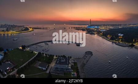 View of Gazprom Arena in St. Petersburg, Russia, on February 11, 2021 ...