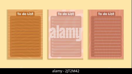 The colorful set of "To do"lists with abstract shapes and trendy ...