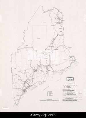 Transportation map of Maine Stock Photo - Alamy