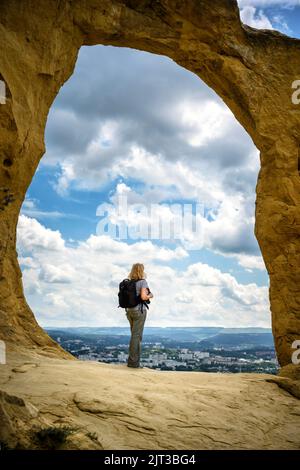 Mountain Ring in Kislovodsk, Stavropol Krai, Russia. Vertical scenic ...