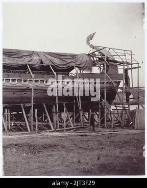 Trireme of Napoleon III under construction, side view 82812 Stock Photo ...