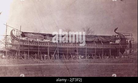 Trireme of Napoleon III under construction, side view 82812 Stock Photo ...