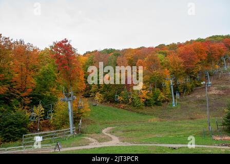 Autumn landscape with trees in Bromont, Quebec, Canada Stock Photo - Alamy