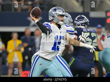 Dallas Cowboys quarterback Will Grier works out prior to a preseason ...