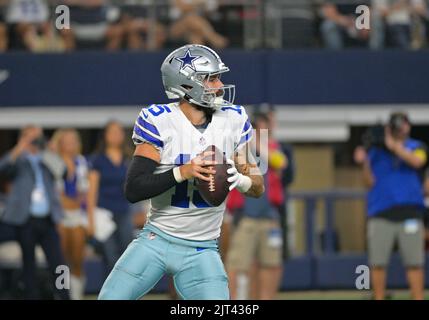Dallas Cowboys' quarterback Will Grier (15) throws a pass as ...