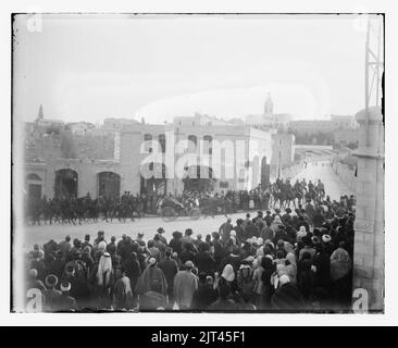 Turkish officers of high rank visiting Jerusalem mosque, parade Stock ...