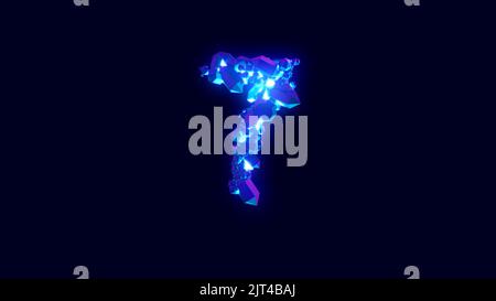 blue diamonds or ice crystals number 2 on black bg, isolated - object ...