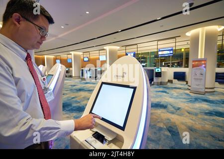 SINGAPORE - CIRCA JANUARY, 2020: the Early Check-in Lounge at Jewel ...
