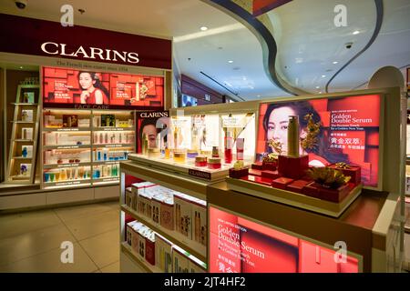 SINGAPORE - CIRCA JANUARY, 2020: Clarins personal care products on ...