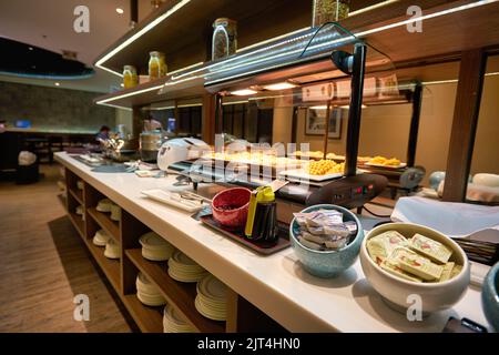 SINGAPORE - CIRCA JANUARY, 2020: food served at Dnata Lounge in ...