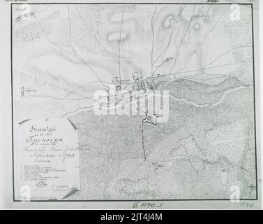 Tykocin mapa okolic 1790 r Stock Photo - Alamy
