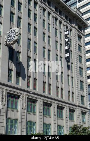 Myer department store Melbourne Victoria, people queue to view the ...