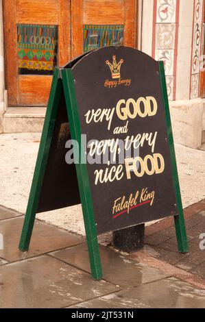 Sign, Food Stall, Food Court, Portobello Road Market, London, UK ...