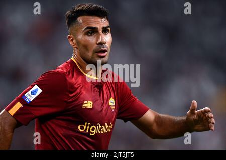 Zeki Celik of AS Roma looks on during the Serie A match beetween ...