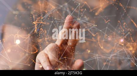 A 3D rendered neural network hovering in man's hand Stock Photo - Alamy