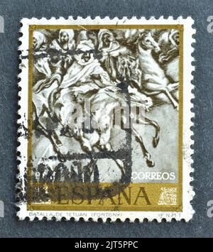 SPAIN - CIRCA 1968: a stamp printed in Spain shows Maria Pacheco (c ...