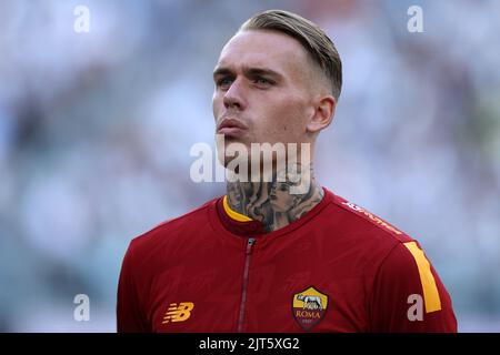 Rick Karsdorp of AS Roma looks on during the Serie A match between AS ...