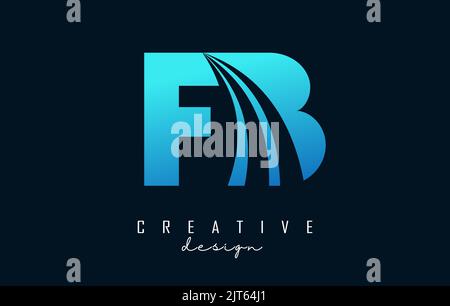 FB Letter Design with Creative Cut and Colorful Rainbow Texture. BF ...