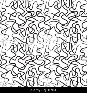 Tangled ropes seamless pattern. Black twirled and crossing threads on ...