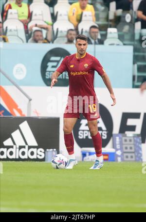 Allianz Stadium, Turin, Italy - Zeki Celik of AS Roma runs with the ...