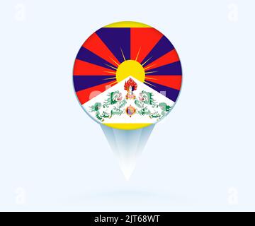 Tibet Flag Map Pointer Design with Shadow. Vector illustrator Stock Vector Image & Art - Alamy