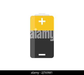 Realistic alkaline battery set icon in flat style. Diffrent size ...