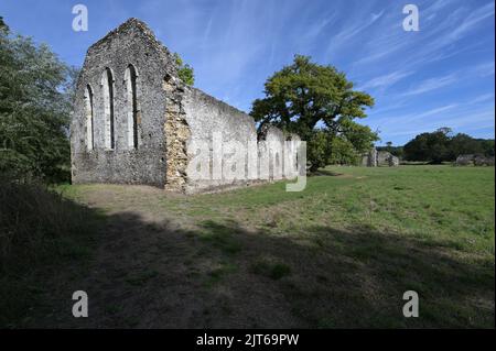 The roofless shell of Waverley Abbey Stock Photo - Alamy