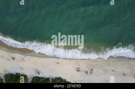 Aerial view of Grumari Beach, one of the wildest and most beautiful ...
