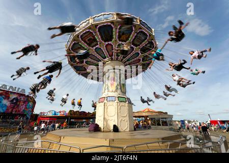 Chair-O-Planes Funfair ride at the Village Green, during the 2022 ...