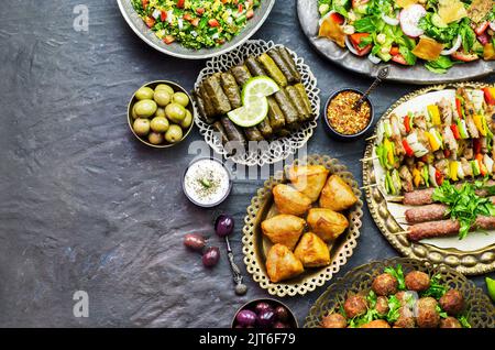 Arabic and middle eastern food concept. Fatayer sabanekh - traditional ...